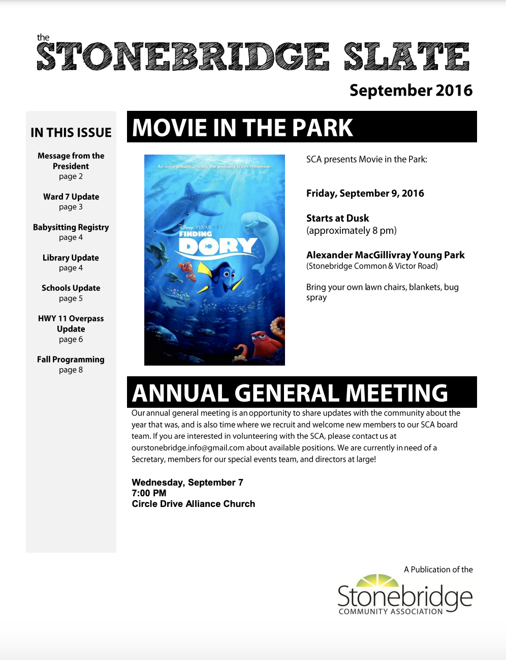 Newsletters – Stonebridge Community Association